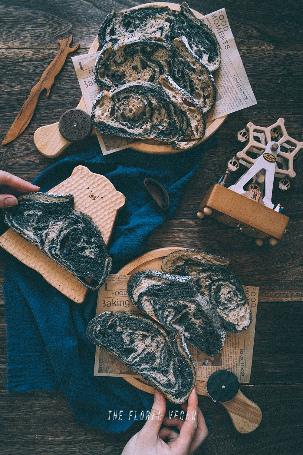 Black Sesame Sourdough (Zebra Bread) - The Floral Vegan